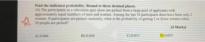 Solved 8) A sample of 4 different calculators is randomly | Chegg.com