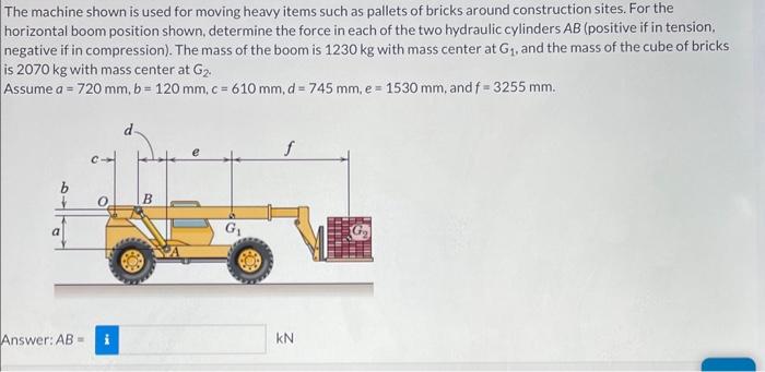Solved The machine shown is used for moving heavy items such | Chegg.com