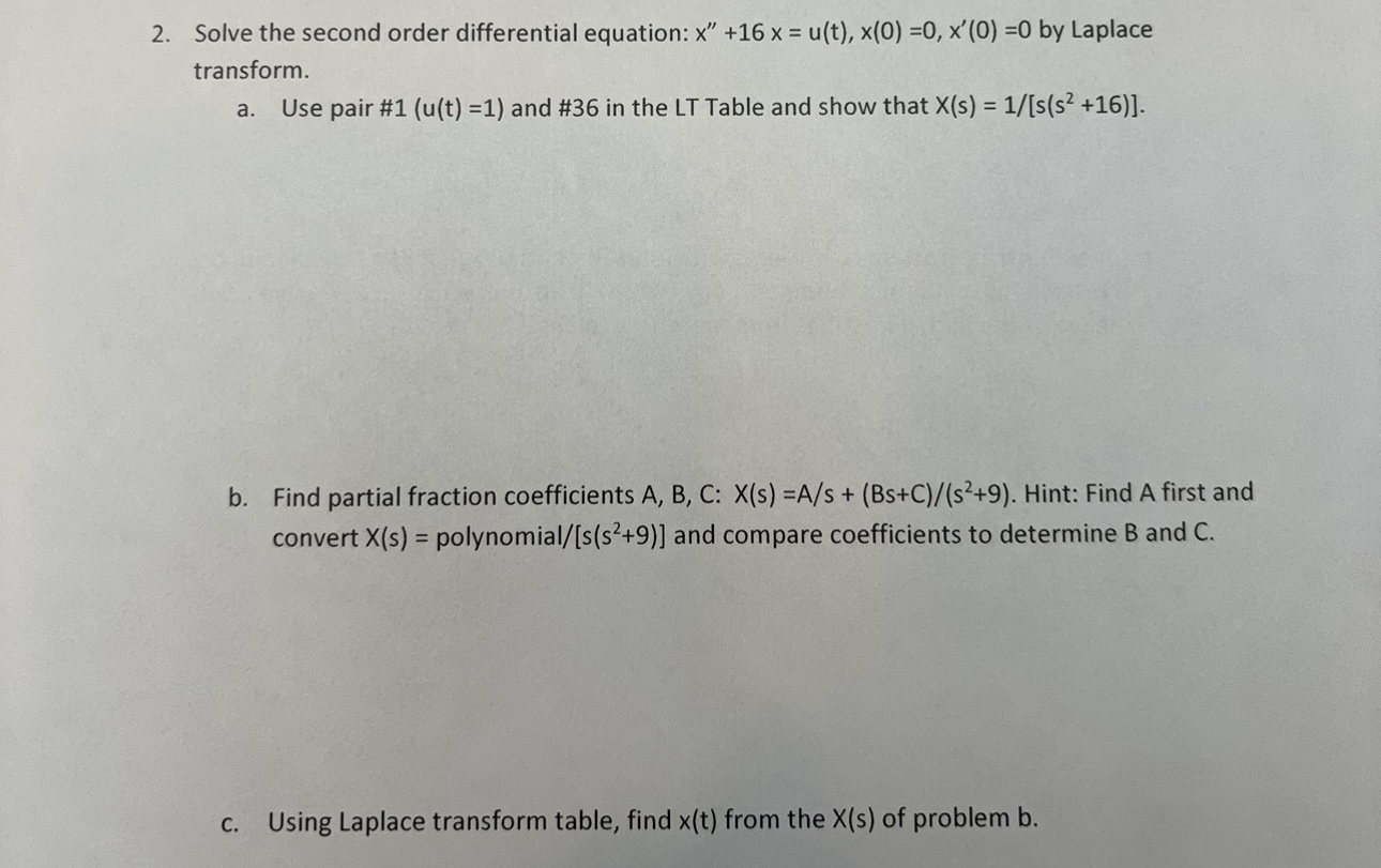 Solved Solve the second order differential equation: | Chegg.com