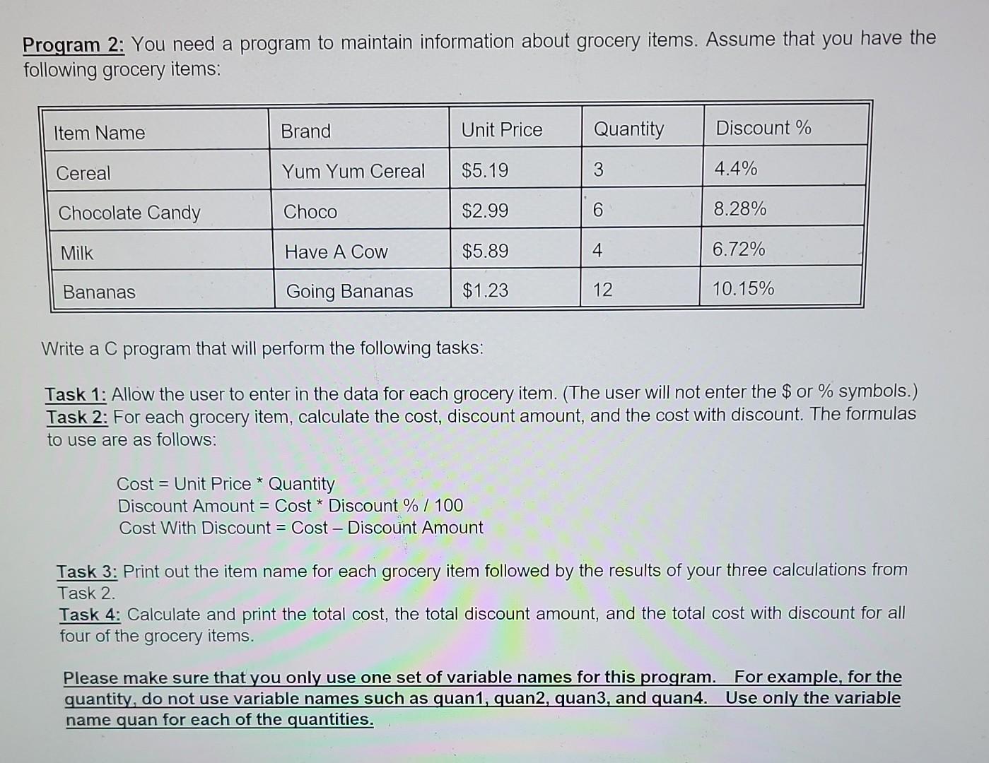 Solved Program 6: Rewrite Program 3 using appropriate | Chegg.com