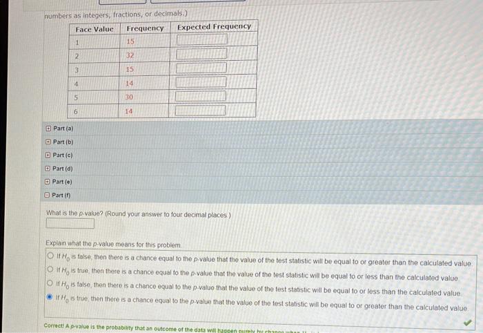 Solved numbers as integers, fractions, or decimals.) Part | Chegg.com