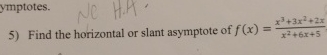 Solved Find the horizontal or slant asymptote of | Chegg.com