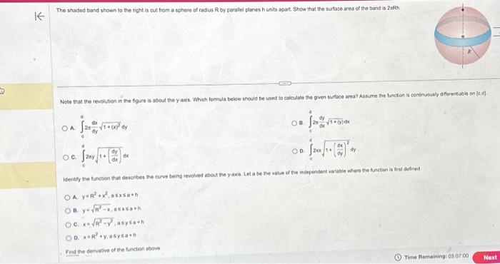 Solved ↑ The shaded band shown to the right is cut from a | Chegg.com