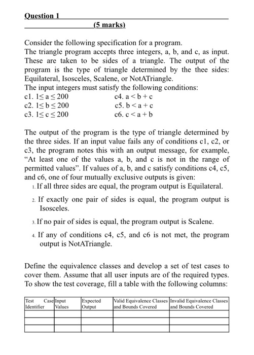 Solved Question 1 (5 marks) Consider the following | Chegg.com