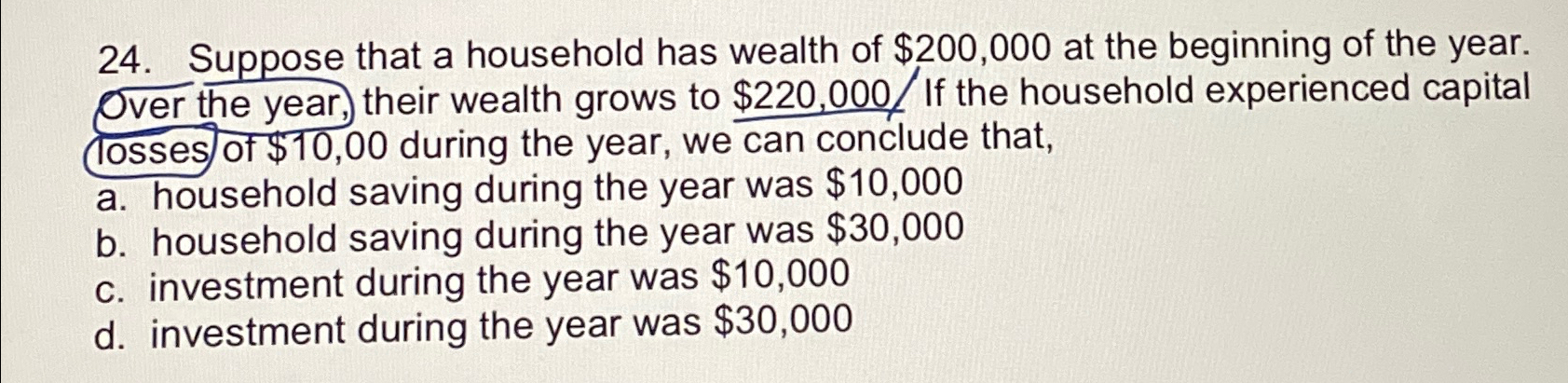 Solved Suppose that a household has wealth of $200,000 ﻿at | Chegg.com