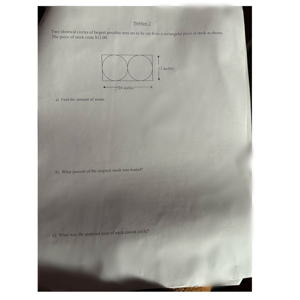 Solved Problem 2Two identical circles of largest possible | Chegg.com