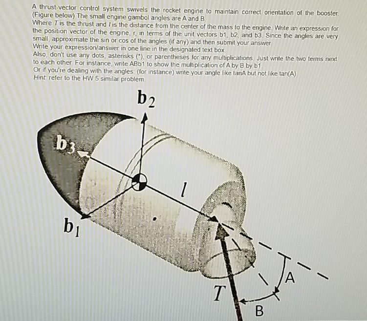 Solved A thrust-vector control system swivels the rocket | Chegg.com