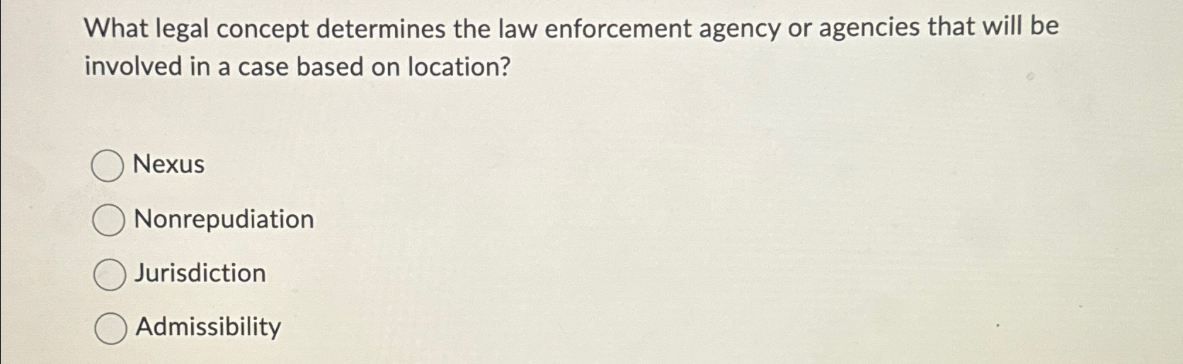 Solved What legal concept determines the law enforcement | Chegg.com