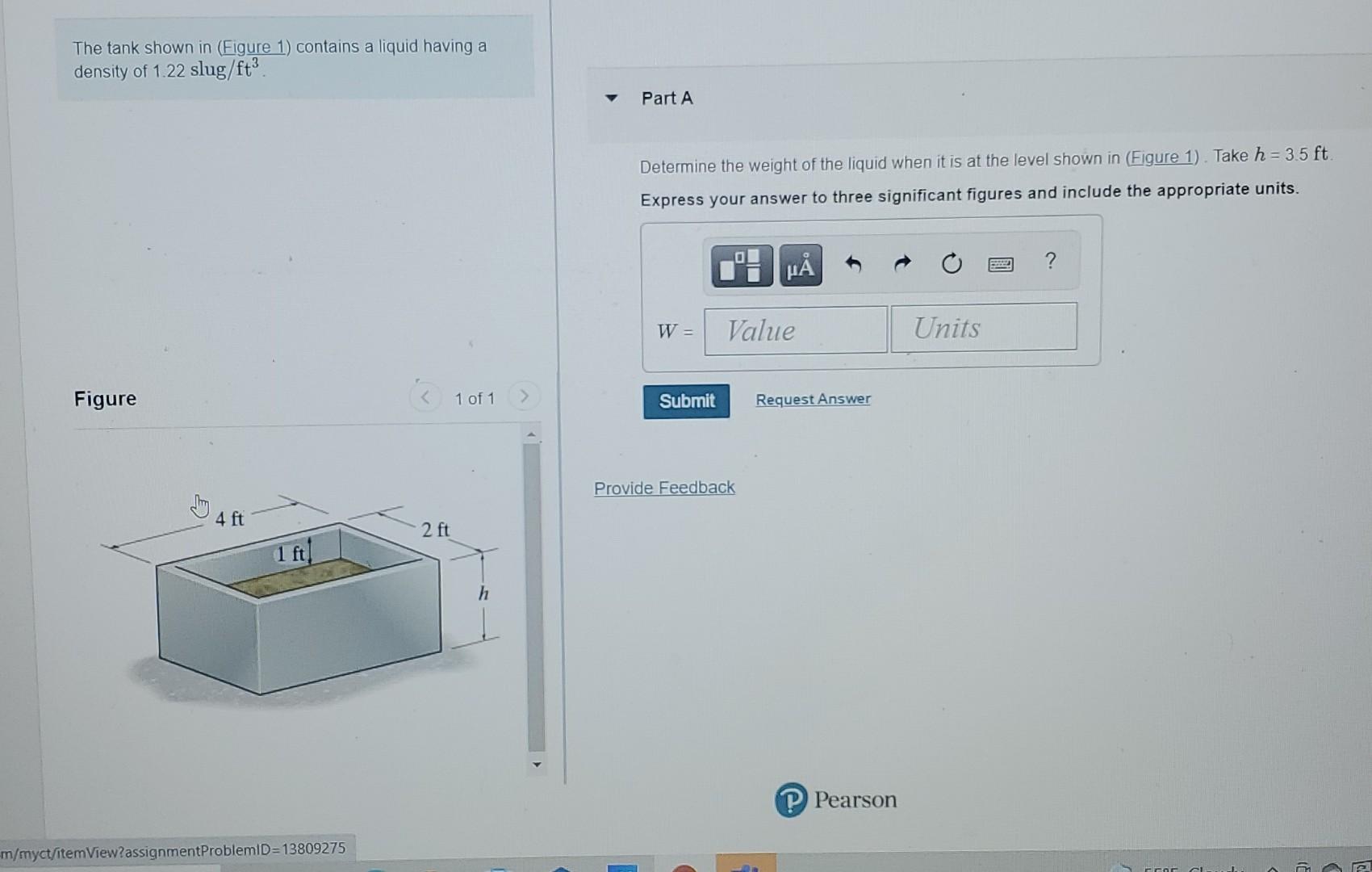 Solved The tank shown in (Figure 1) contains a liquid having | Chegg.com