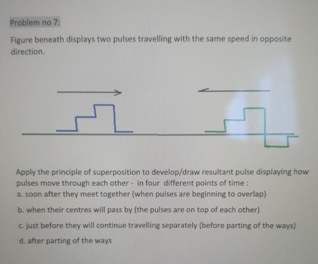 Solved Problem no 7: Figure beneath displays two pulses | Chegg.com