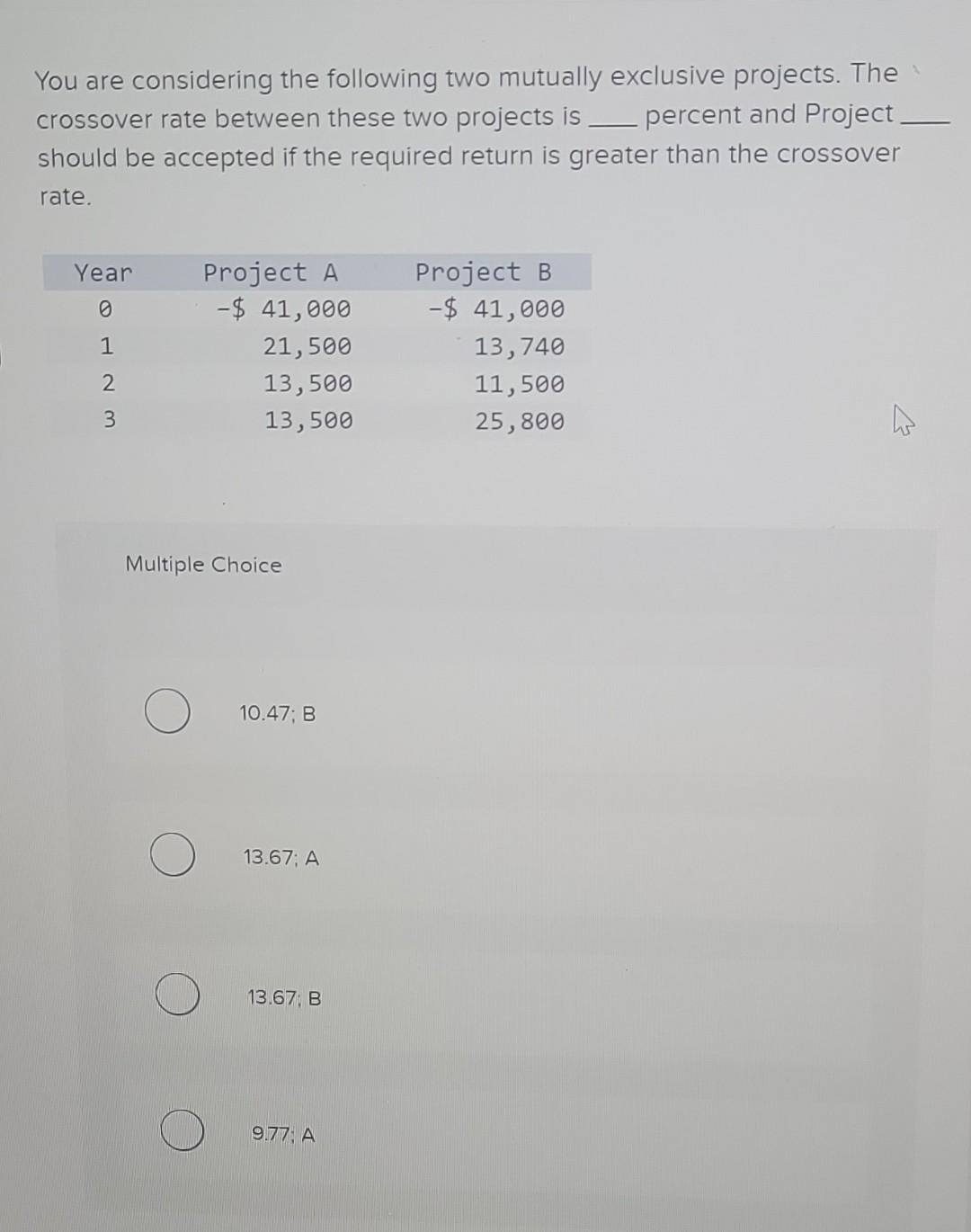 Solved You are considering the following two mutually | Chegg.com