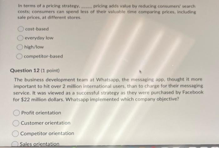 Solved pricing adds value by reducing consumers' search In | Chegg.com