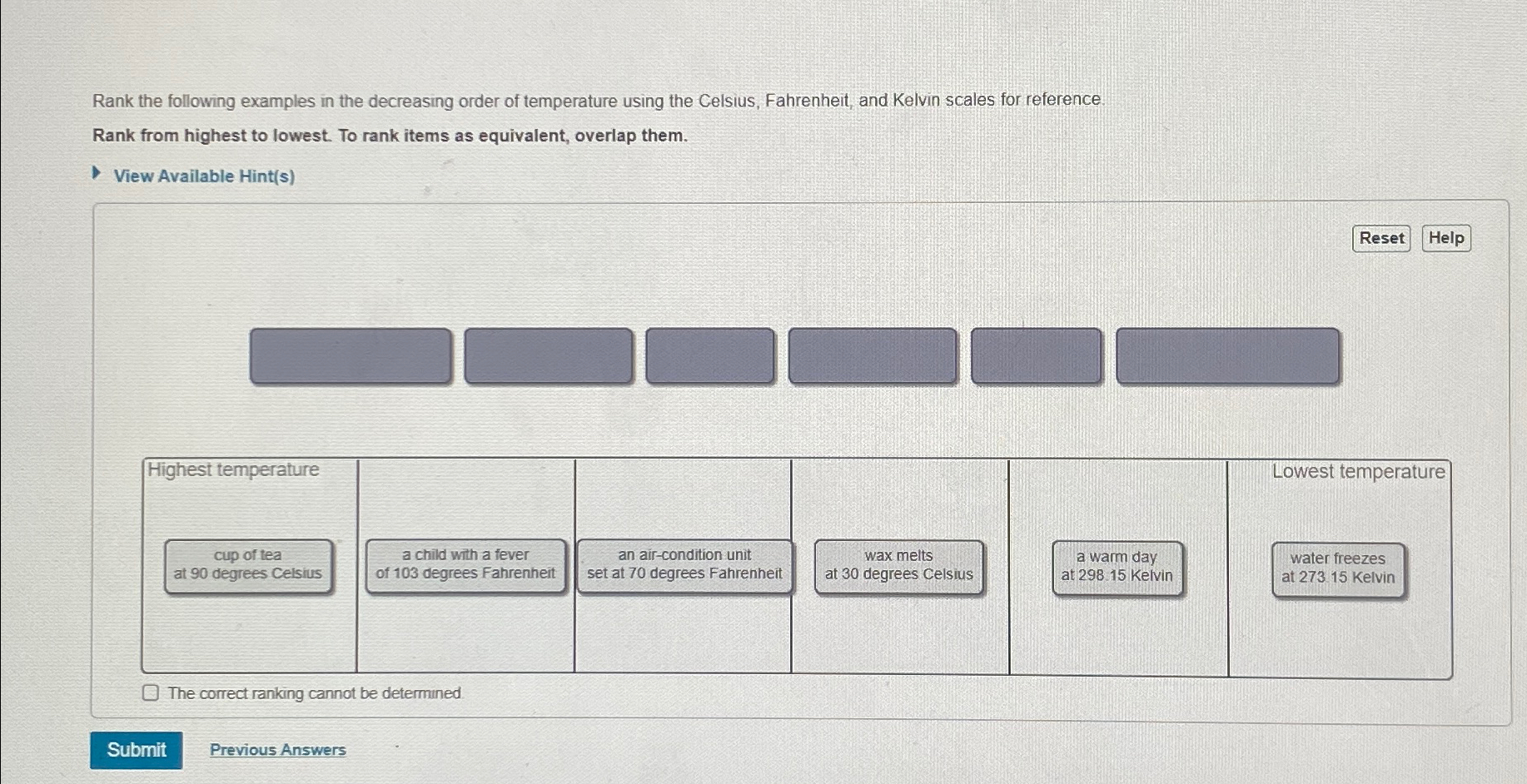 Solved Rank the following examples in the decreasing order | Chegg.com