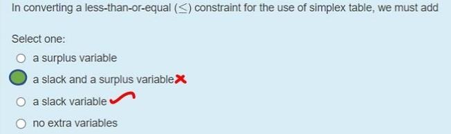 Solved In converting a less-than-or-equal (≤) constraint for | Chegg.com