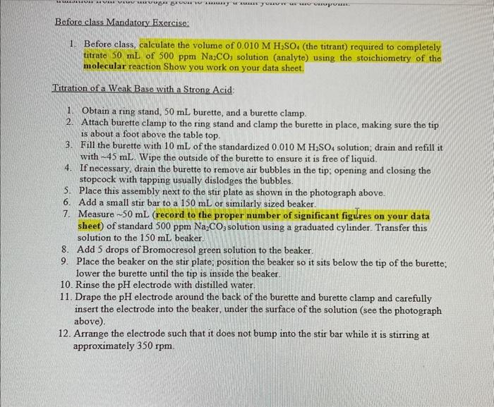 2. Calculate the concentration of Na2CO3 based on the | Chegg.com