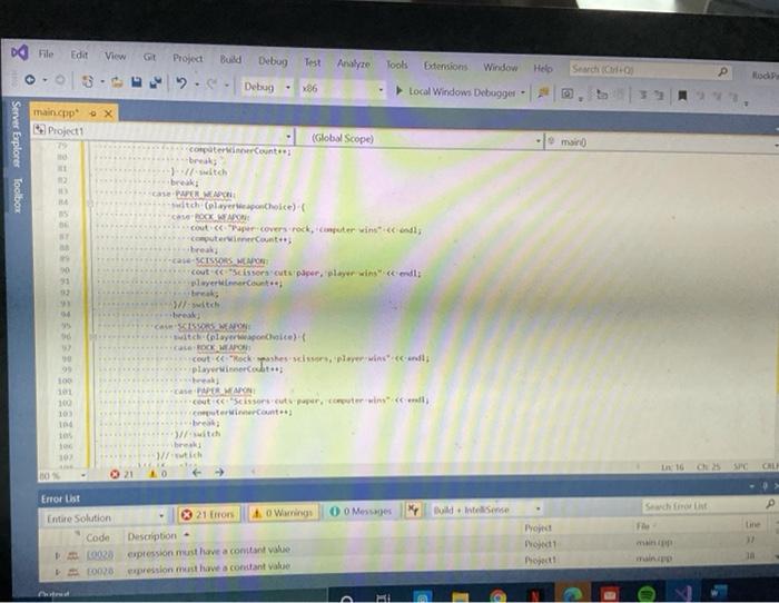 Solved For some reason my code isnt compiling if you could | Chegg.com