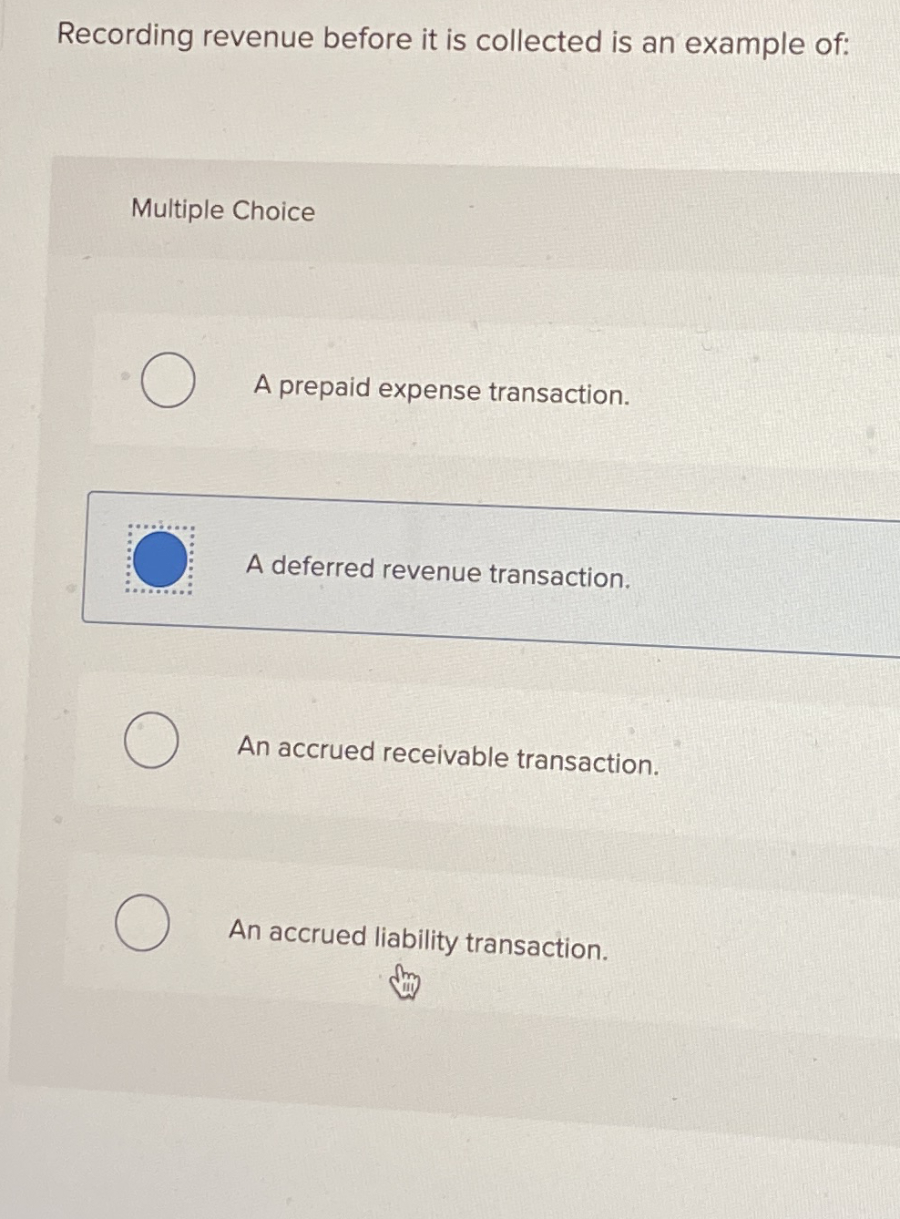 Solved Recording revenue before it is collected is an | Chegg.com