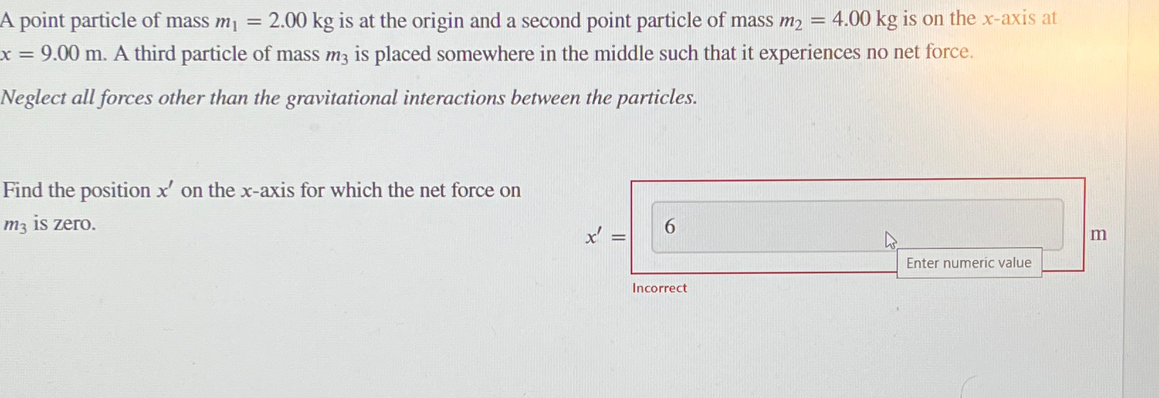 Solved A point particle of mass m1=2.00kg ﻿is at the origin | Chegg.com