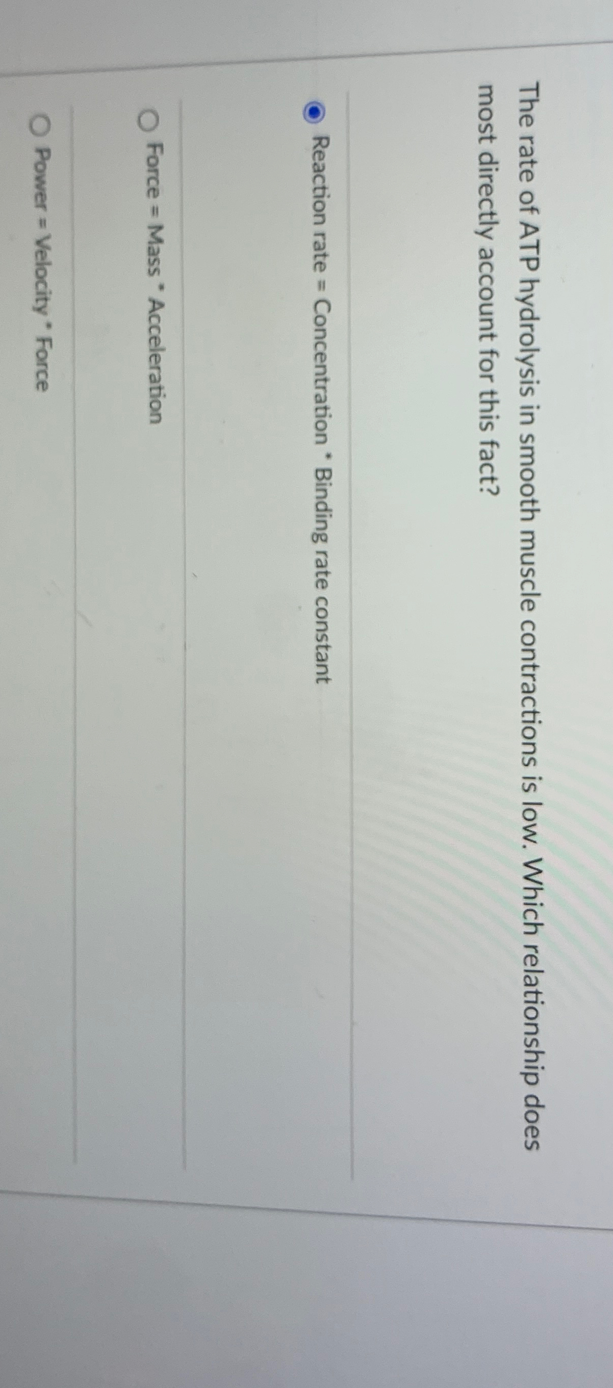 Solved The rate of ATP hydrolysis in smooth muscle | Chegg.com