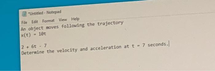 Solved "Untitled - Notepad File Edit Format View Help An | Chegg.com