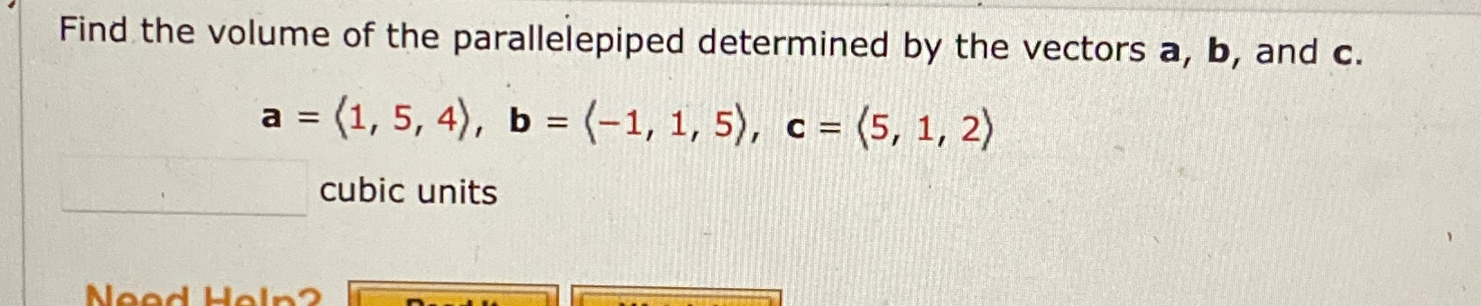 Solved Find the volume of the parallelepiped determined by | Chegg.com