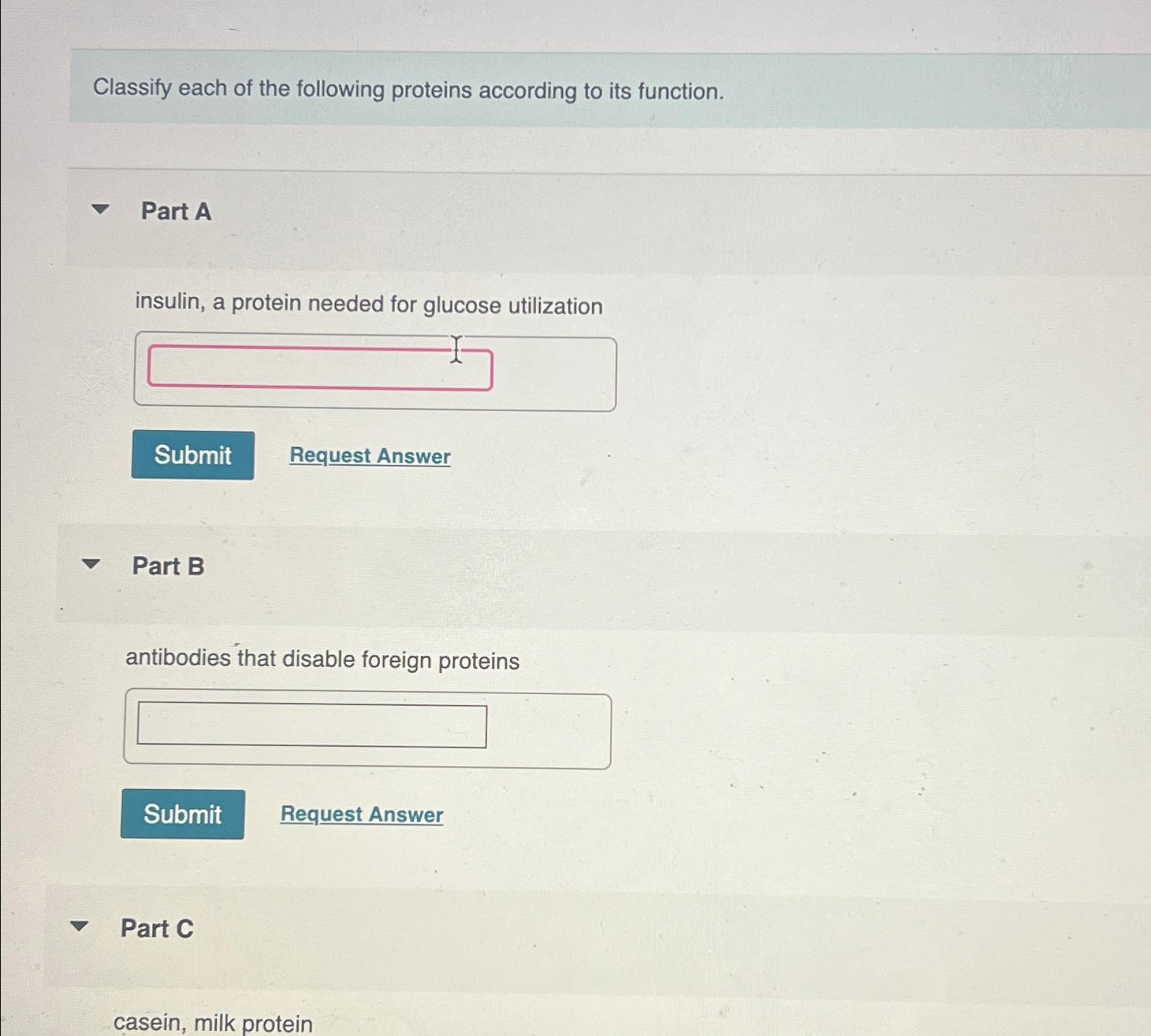 Solved Classify each of the following proteins according to | Chegg.com