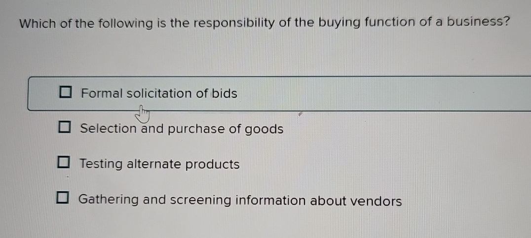 Solved Which of the following is the responsibility of the | Chegg.com
