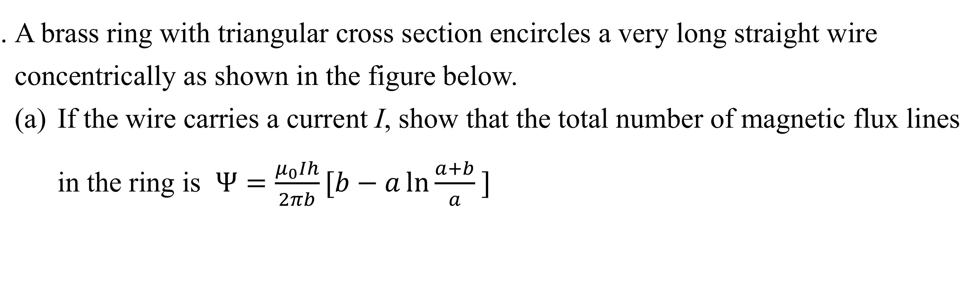 Solved . ﻿A brass ring with triangular cross section | Chegg.com