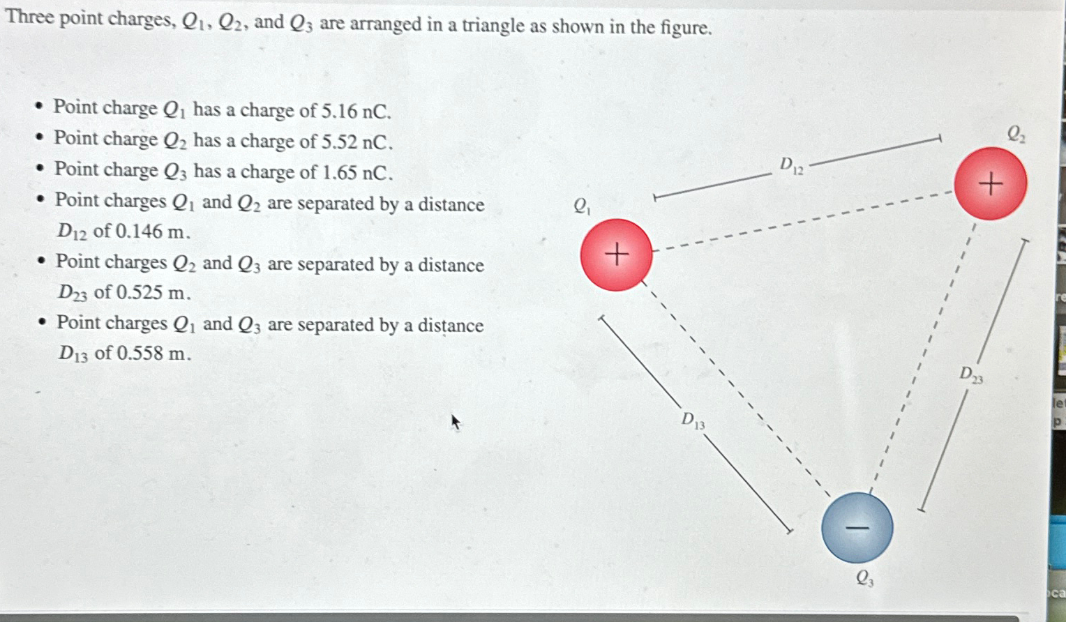 Solved Three point charges, Q1,Q2, ﻿and Q3 ﻿are arranged in | Chegg.com