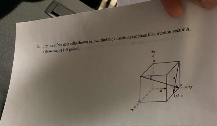 Solved 3. For the cubic unit cells shown below. Find the | Chegg.com