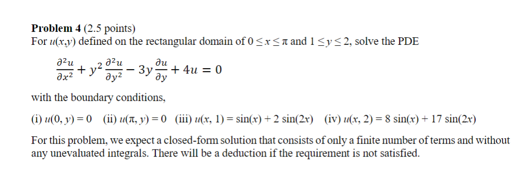 Solved Problem 4 (2.5 ﻿points)For u(x,y) ﻿defined on the | Chegg.com