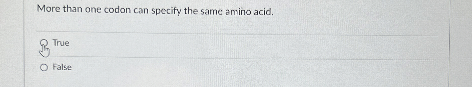 Solved More than one codon can specify the same amino | Chegg.com