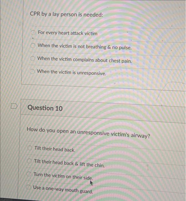 Solved CPR by a lay person is needed: For every heart attack | Chegg.com