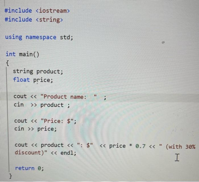Solved #include #include using namespace std; int main() { | Chegg.com