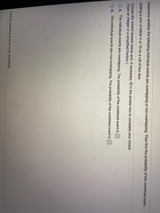 Solved Determine whether the following individual events are | Chegg.com