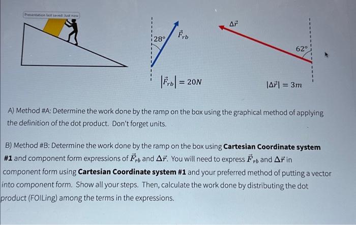 A) Method \#A: Determine the work done by the ramp on | Chegg.com