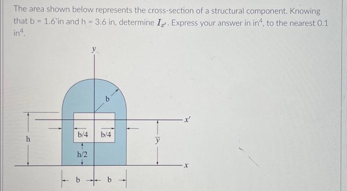 Solved The area shown below represents the cross-section of | Chegg.com