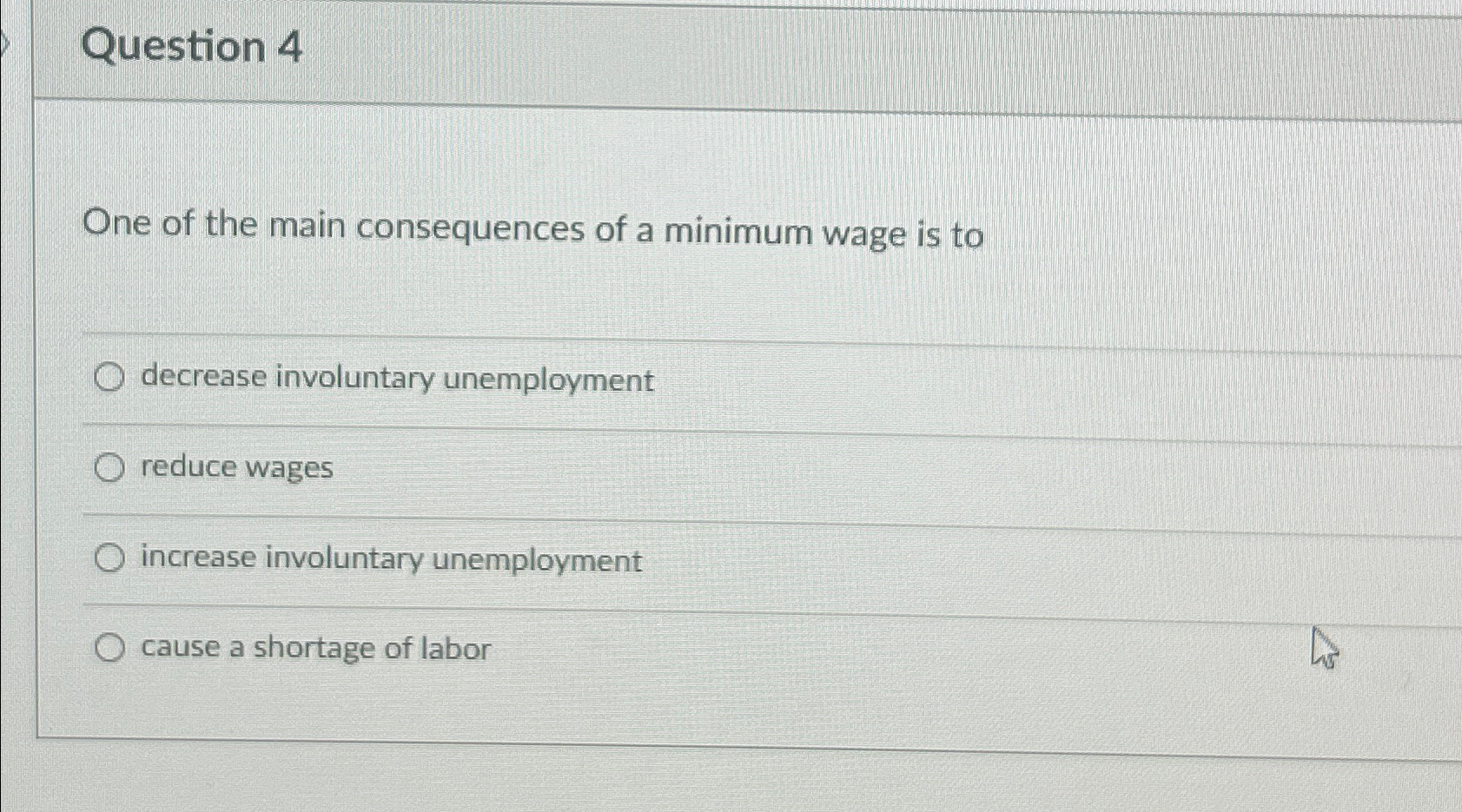 Solved Question 4One of the main consequences of a minimum | Chegg.com