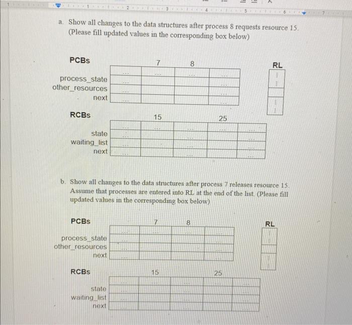 Solved 3. Two processes ( 7 and 8 ) are currently on RL. | Chegg.com