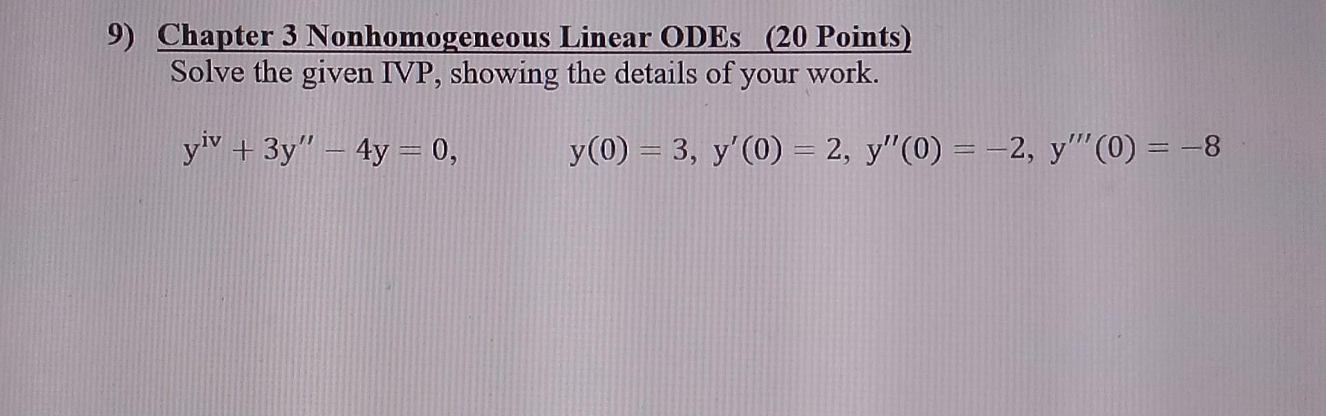 Solved Chapter 3 Nonhomogeneous Linear Odes 20 Points