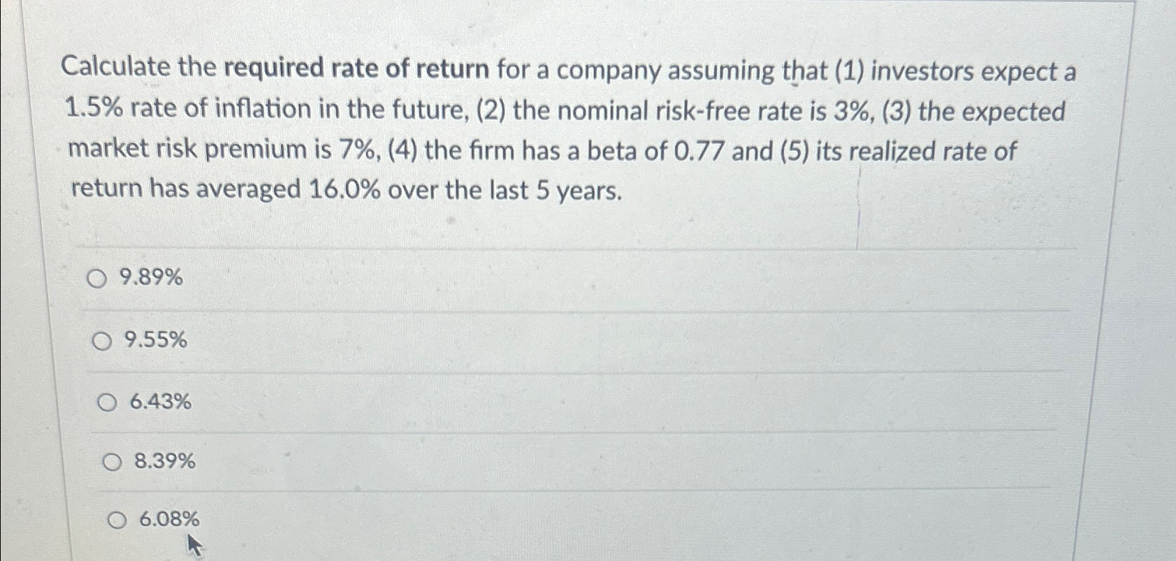Solved Calculate the required rate of return for a company | Chegg.com