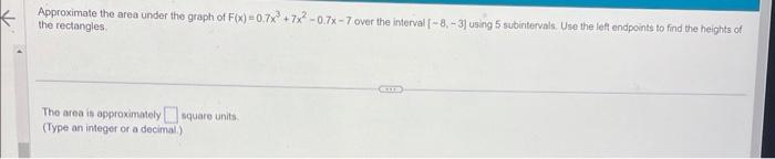 Solved Approximate the area under the graph of | Chegg.com