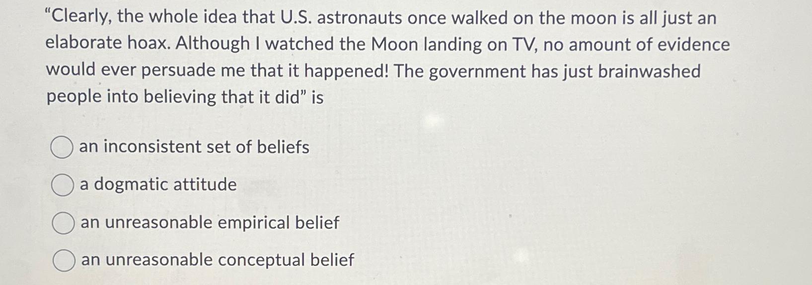 Solved "Clearly, the whole idea that U.S. ﻿astronauts once | Chegg.com