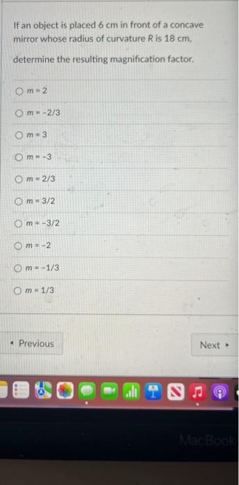 Solved If an object is placed 6 cm in front of a concave | Chegg.com