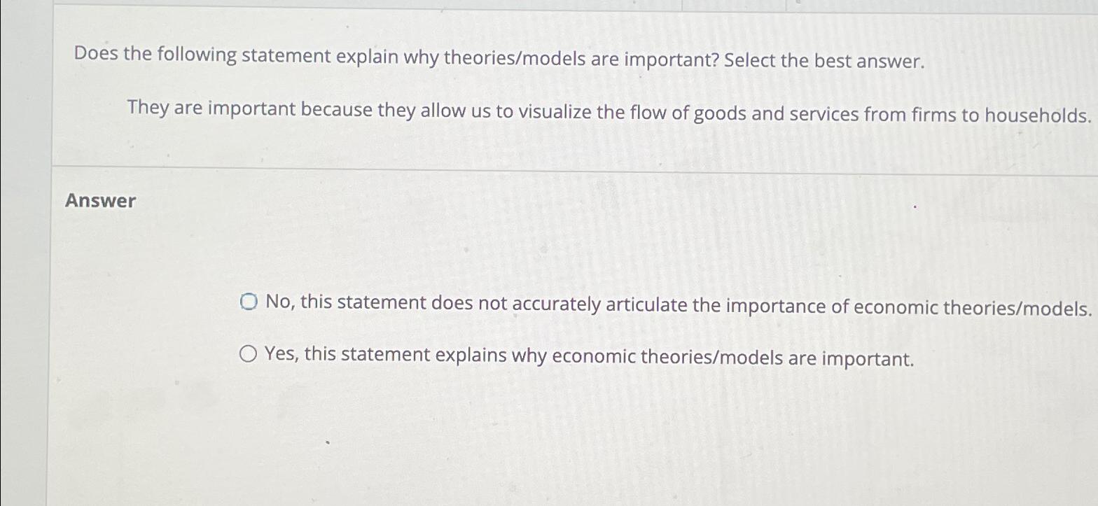 Solved Does the following statement explain why | Chegg.com