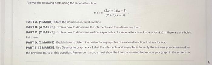 Solved Answer the following parts using the rational | Chegg.com