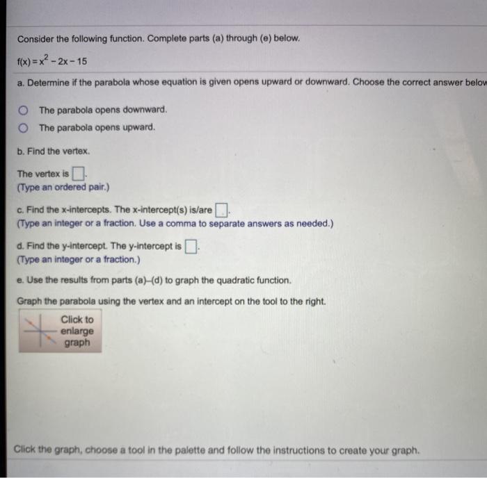 Solved Consider the following function. Complete parts (a) | Chegg.com