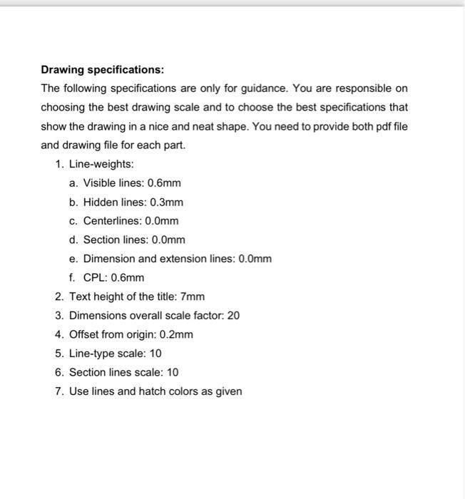 Solved Using AutoCAD, draw the following parts. For each | Chegg.com