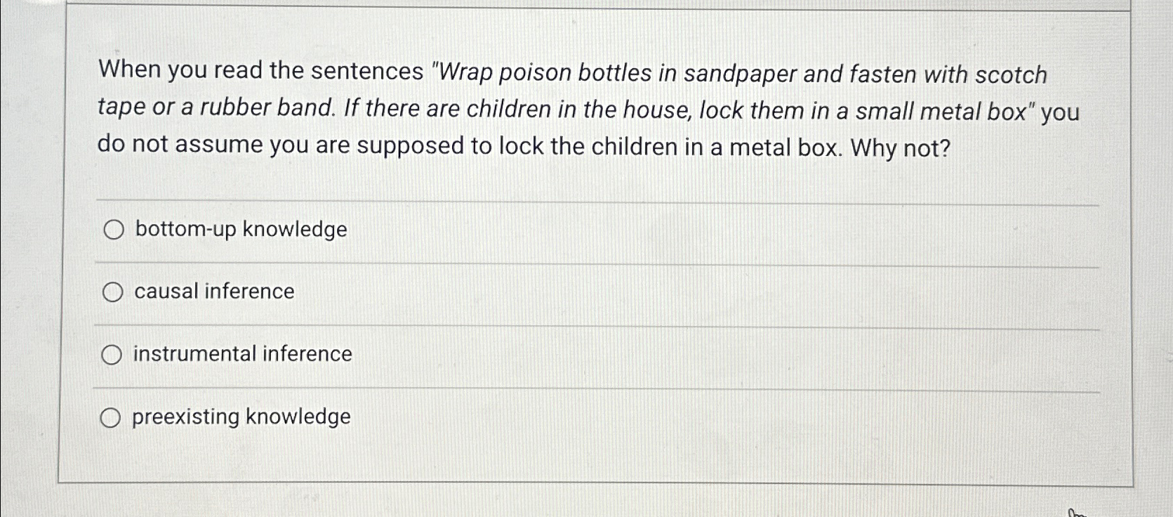 Solved When you read the sentences "Wrap poison bottles in | Chegg.com