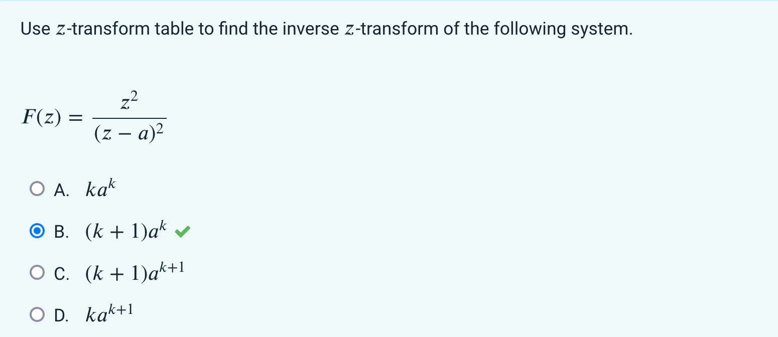 Solved Use z-transform table to find the inverse z-transform | Chegg.com